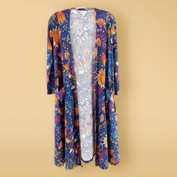 LuLaRoe | Tops | Nwt Lularoe Sarah Cardigan Blue Ribbed Knit Colorful ...